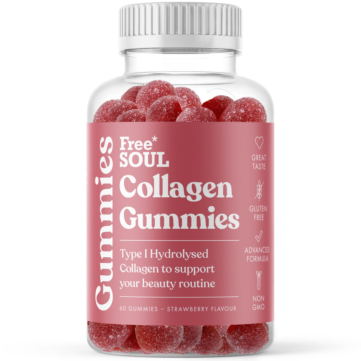 Free Soul Collagen Gummies | Strawberry Beauty Support