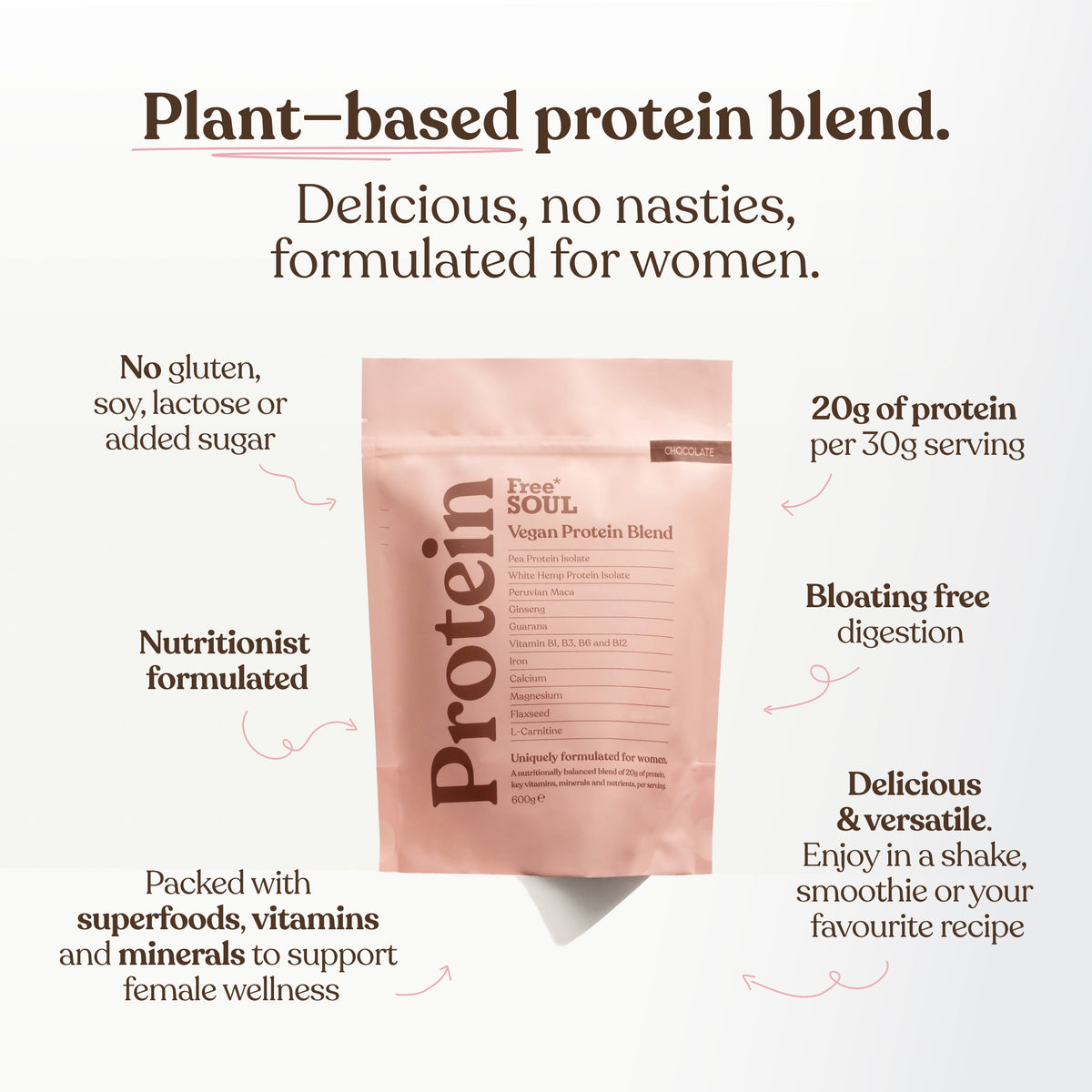 Plant-Based Vegan Protein Powder For Women | Free Soul